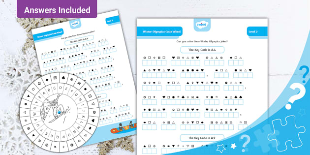 Winter Olympics Secret Code Wheel - L2 - Twinkl Puzzled