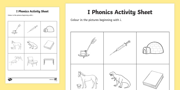 i Phonics Colouring Worksheet resource. (teacher made)