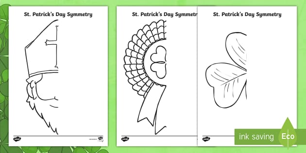 St. Patrick's Day Art - Symmetry Worksheets (teacher made)
