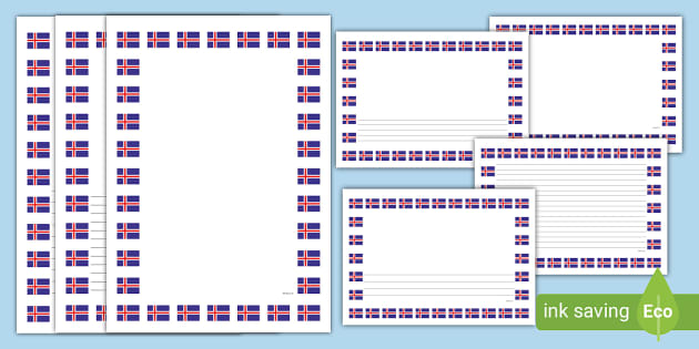 Iceland Flag Page Borders - Twinkl - KS2 (Teacher-Made)
