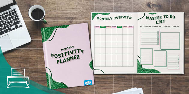 The Positivity Planner | Pink & Green | Twinkl Busy Bees