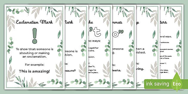 Botanical-Themed Punctuation Display Posters - English - KS2