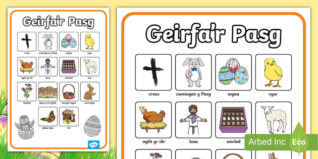 Poster Geirfa Pasg | Poster y Pasg | Twinkl (teacher made)