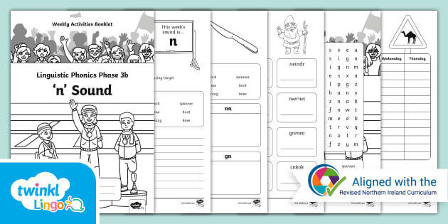 Northern Ireland Linguistic Phonics Phase 3b 'n' Sound Weekly Activities