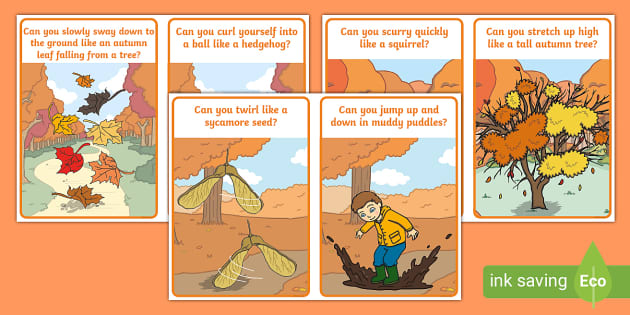 Autumn Movement Cards | Twinkl (teacher made) - Twinkl