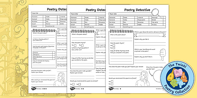 KS2 Poetry Detective Poem Analysis Worksheet (teacher made)