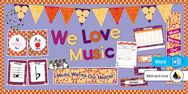 Music Warms Our Hearts Theme Classroom Decor Pack - Twinkl