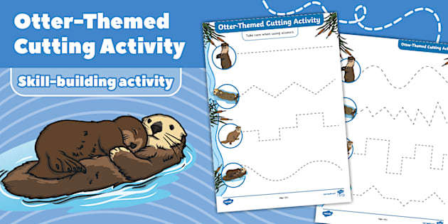 Otter-Themed Cutting Activity