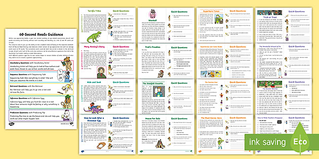 One-Minute Reading Resource Pack | F-2 Teaching Resources
