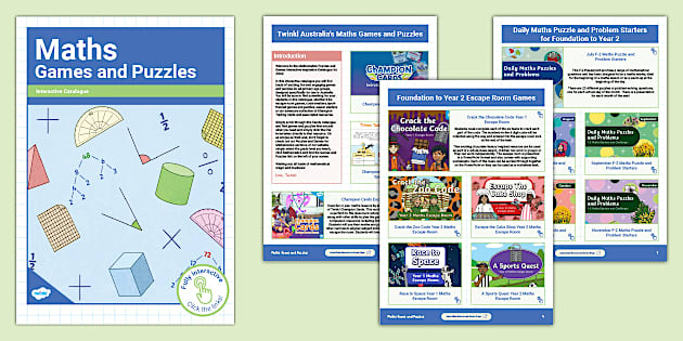 Games and Puzzles Inspiration Interactive Maths Catalogue