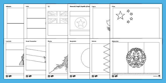 flags coloring book