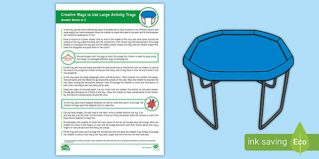 👉 EYFS Creative Ways To Use Large Activity Trays: Number Bonds to 5