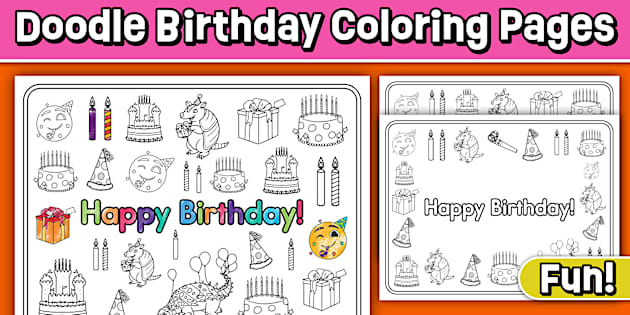 Let's Doodle! Birthday Coloring Pages