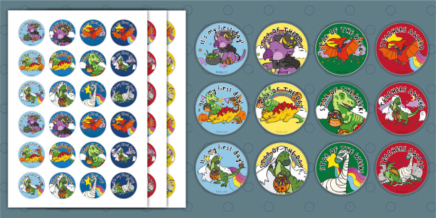 Halloween Dinosaurs | Back to School Stickers | Primary Colours