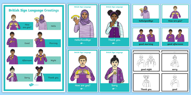 British Sign Language BSL Greetings Display Pack Twinkl British Sign Language BSL Greetings Display Pack Twinkl