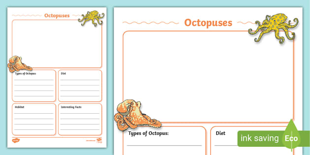 Octopuses Fact File Template (teacher made)