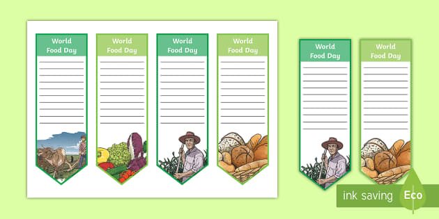 World Food Day Editable Bookmarks