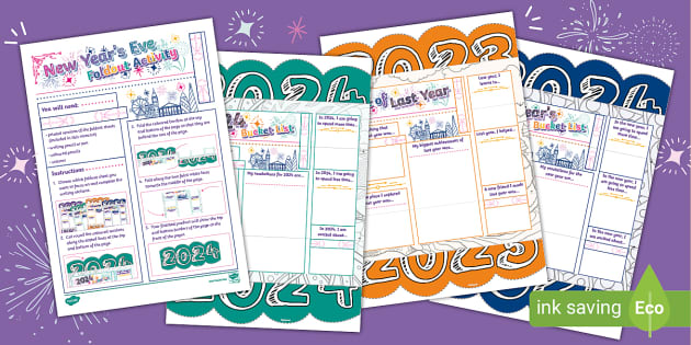 New Year's Eve Foldout Activity (teacher made) - Twinkl
