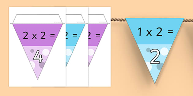 2 Times Table Bunting (teacher made) - Twinkl
