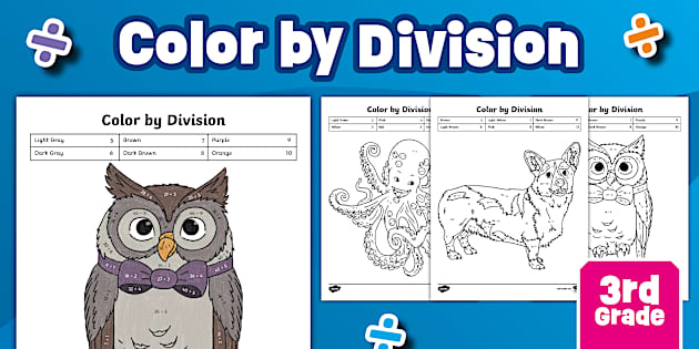 Third Grade Color by Division Worksheets