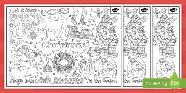 Christmas Doodle Colouring Pages (Hecho por educadores)
