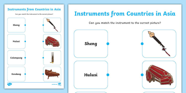 👉 Countries in Asia Word and Picture Match (teacher made)