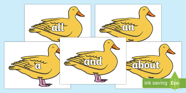 FREE! - 100 High Frequency Words on Yellow Duck to Support Teaching on ...