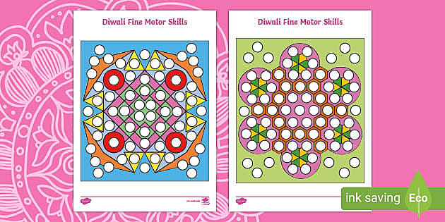 Diwali Button Placing Fine Motor Skills Activity - Twinkl