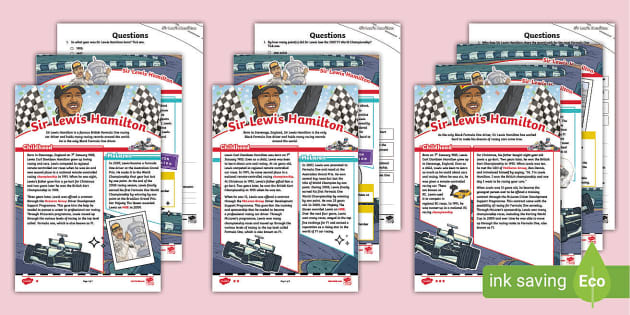 LKS2 Sir Lewis Hamilton Reading Comprehension Activity