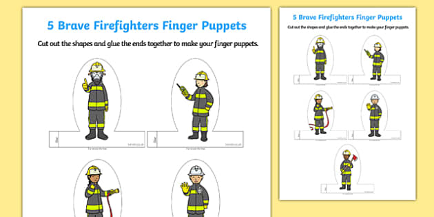 Firefighter Finger Puppets