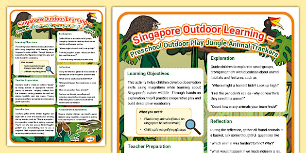 Singapore Outdoor Learning – Preschool Outdoor Play Jungle Animal Trackers