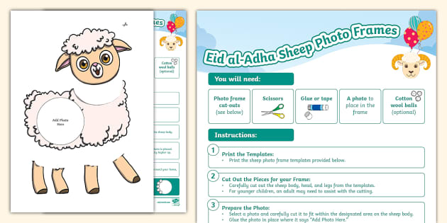 Top Eid al-Adha Craft Activities for Kids | Eid al-Adha Sheep Photo Frame