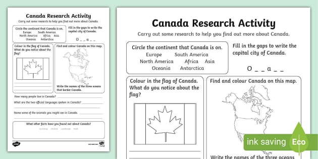 KS1 Canada Research Activity (l'enseignant a fait) - Twinkl