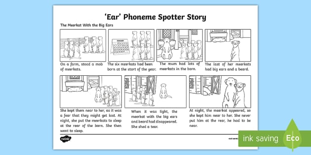 'ear' Phoneme Spotter Story (teacher made)