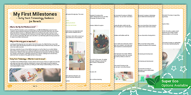 * NEW * First Milestones EarlyYears Terminology Guidance for Parents