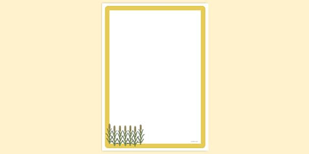FREE! - Simple Blank Thin Corn Stalks Page Border | Twinkl