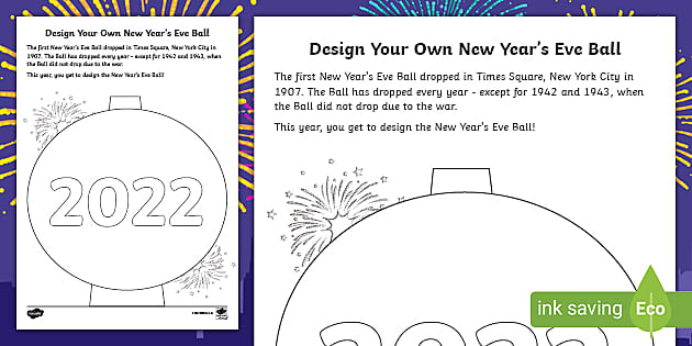 Design Your Own New Year's Eve Ball Activity (Teacher-Made)