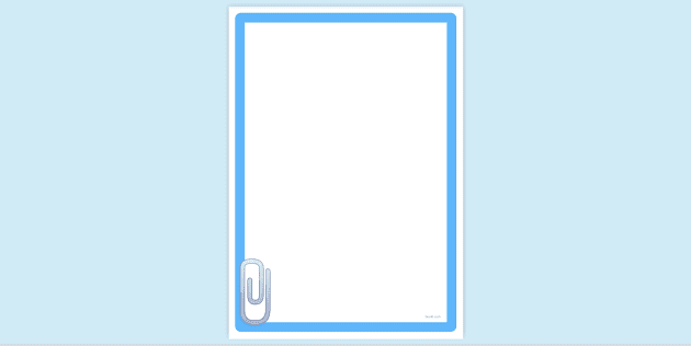 FREE! - Paperclip Page Border (teacher made) - Twinkl