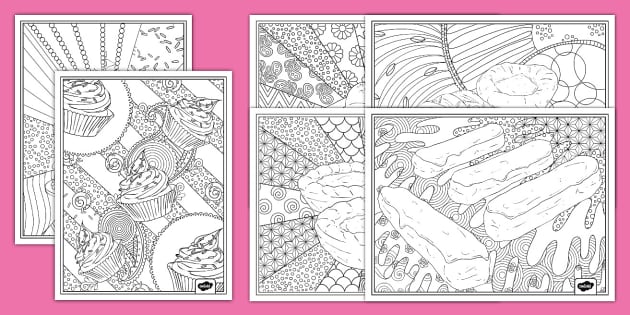 Cakes and Pastries Mindfulness Coloring - Twinkl
