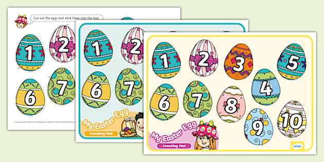 Black and White Easter Egg Counting Mat (teacher made)