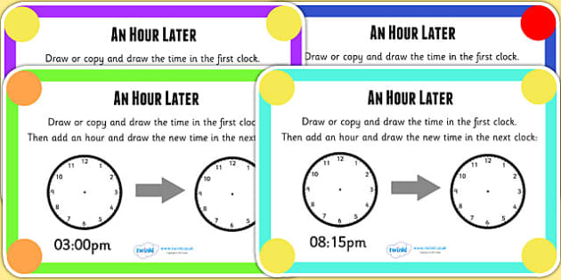 An Hour Later Time Challenge Cards (Hecho por educadores)