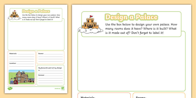 Design Your Own Palace Activity Sheet (teacher made)