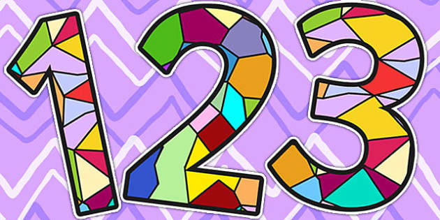 Stained Glass Window A4 Display Numbers (Teacher-Made)