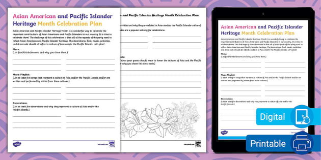 AAPI Celebration Plan Activity Sheet for Kids | Twinkl USA