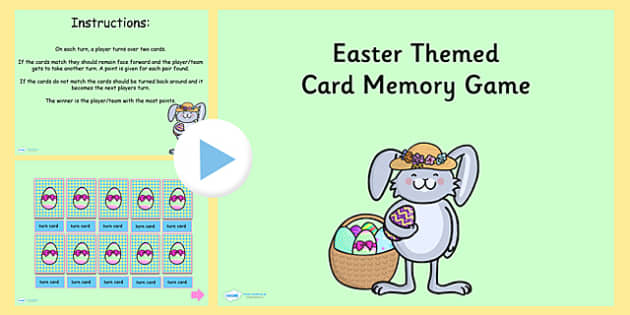 Easter Themed Card Matching PowerPoint Game - Twinkl