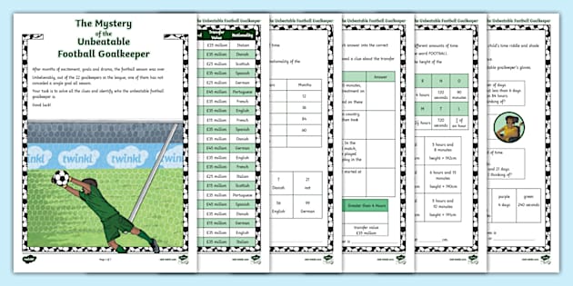 Y4 The Maths Mystery of the Unbeatable Football Goalkeeper