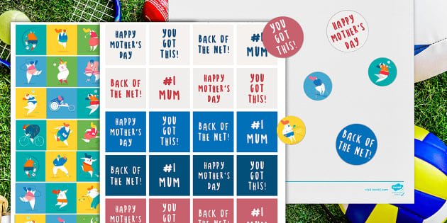 Mother's Day - Sporty Active - Printable Stickers - Twinkl