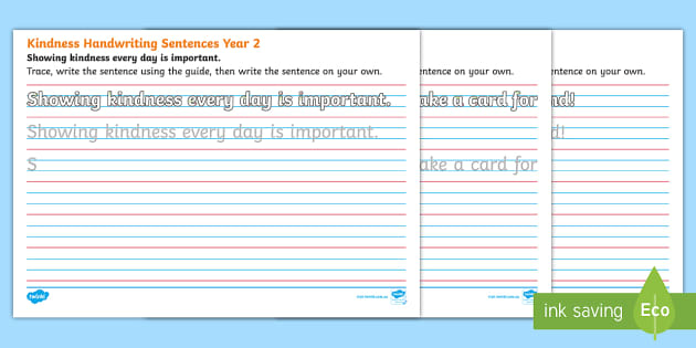 Year 2 Writing Worksheets for Kindness | Primary Resources