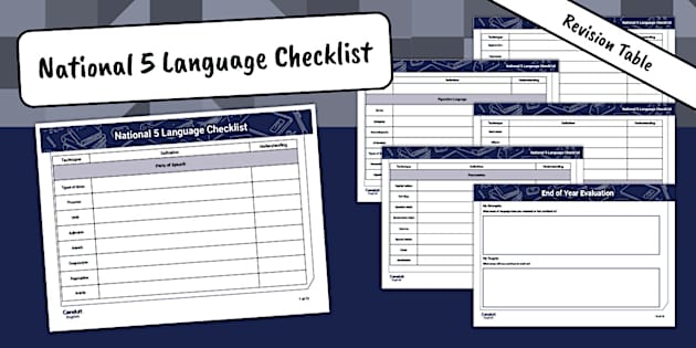 National 5 Language Checklist