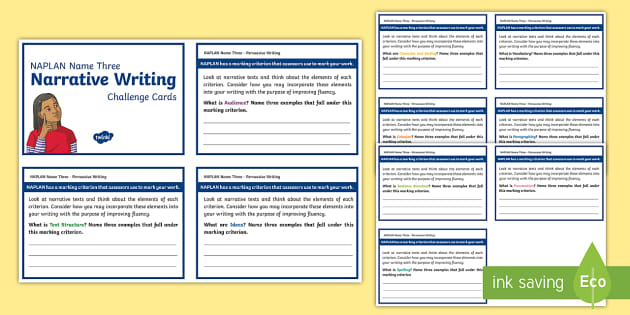 NAPLAN Name Three - Narrative Writing Challenge Cards